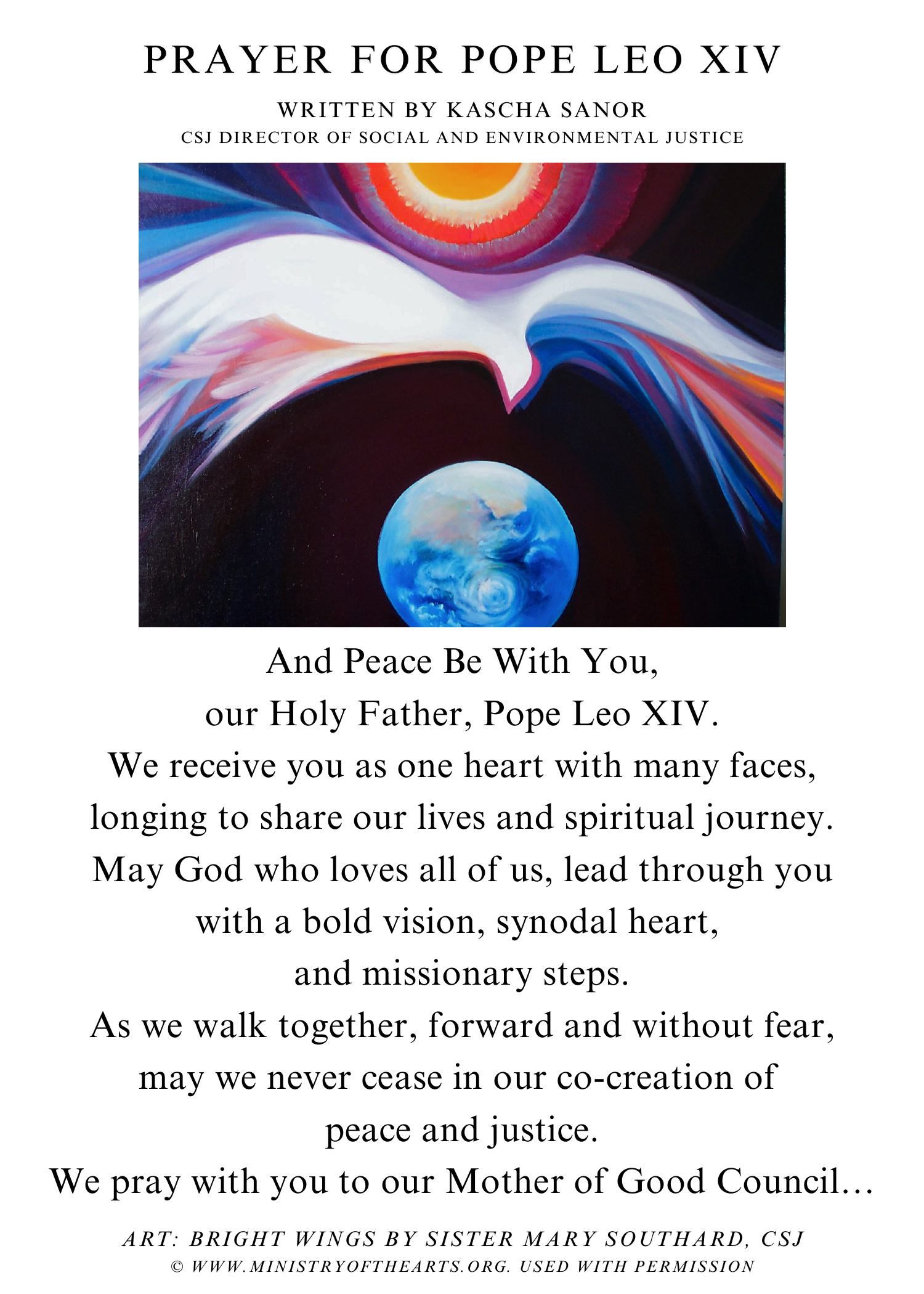 Prayer for Pope Leo XIV - Ministry of The Arts