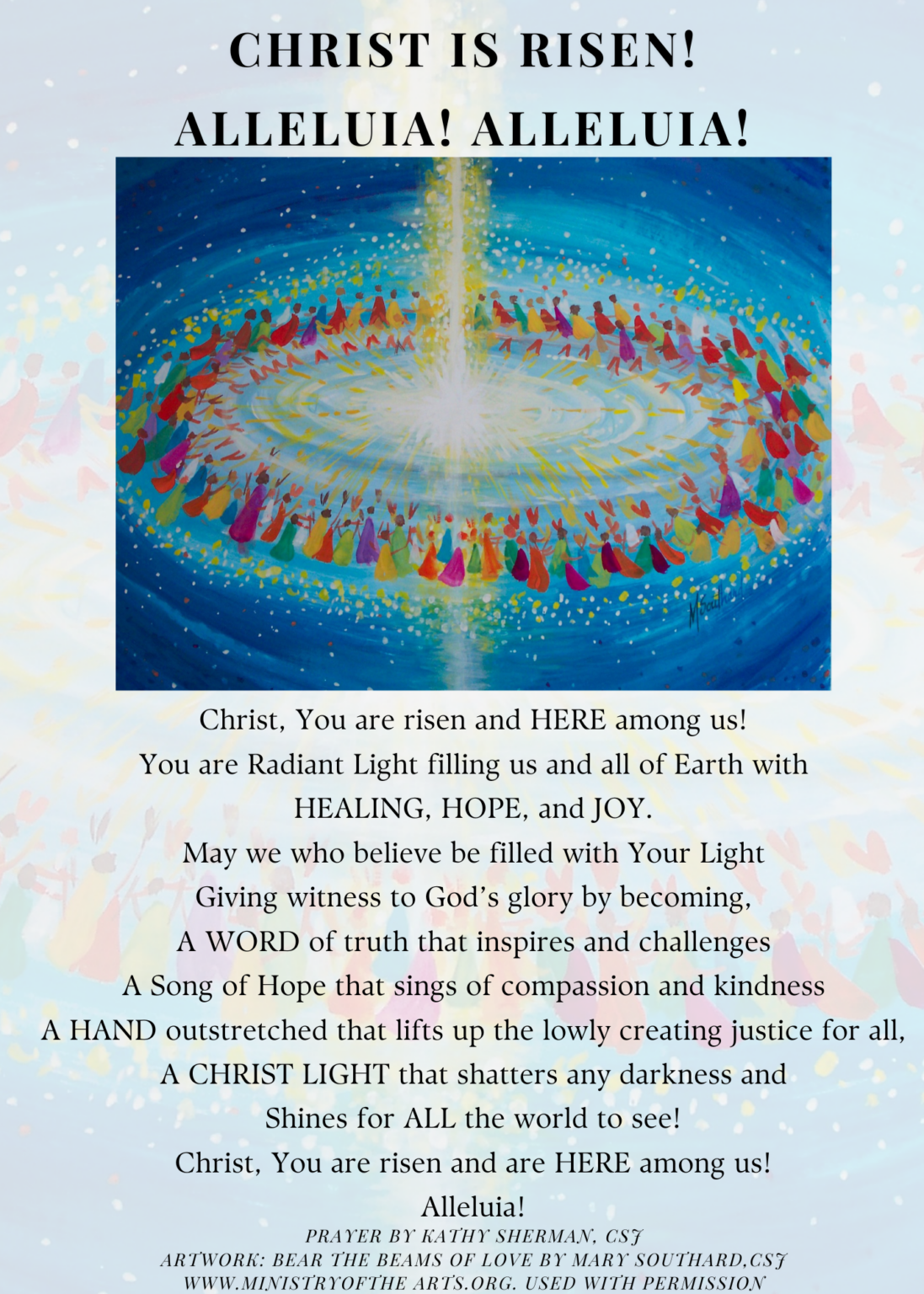 Easter Prayer Card - Ministry of The Arts
